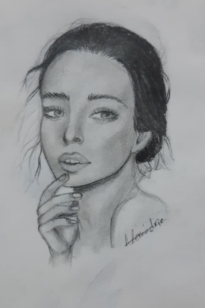 Draw ur portrait traditional by Alexandriia | Fiverr