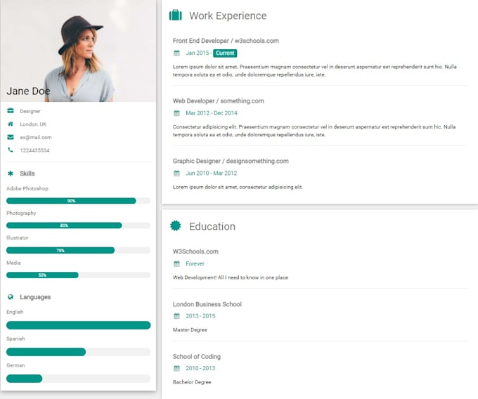 Create responsive portfolio using html5 css3 js by Hamza_shadeau | Fiverr