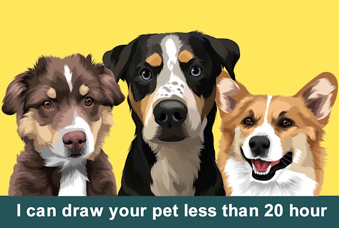 Draw lovely pets into cartoon vector by Aldidms | Fiverr