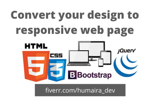 Convert psd design to responsive html css bootstrap by Humaira_dev | Fiverr