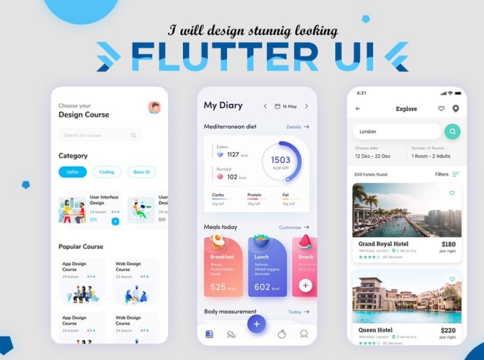 Do flutter and dart beautiful uis by Muhammadnave617 | Fiverr