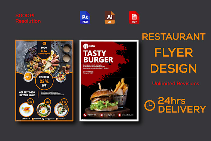 Design luxury minimalist food flyer or poster, restaurant menu by ...