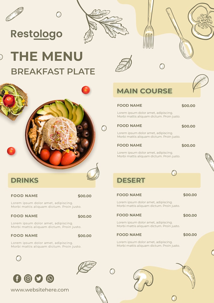 Professional restaurant menu design within 10 hrs by Arafatalif694 | Fiverr