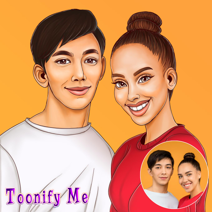 Draw customized cartoon caricatures, disney style portraits by ...