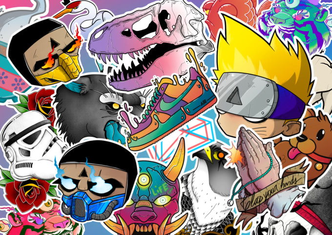 Draw a custom sticker design for you with commercial use by Lucas ...