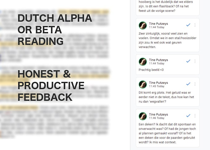 Alpha or beta read your dutch text by Tineputzeys | Fiverr