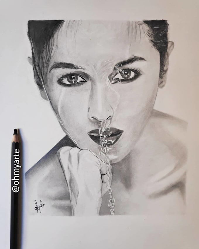 Draw amazing pencil sketch from photos by Ayushimodi1 | Fiverr