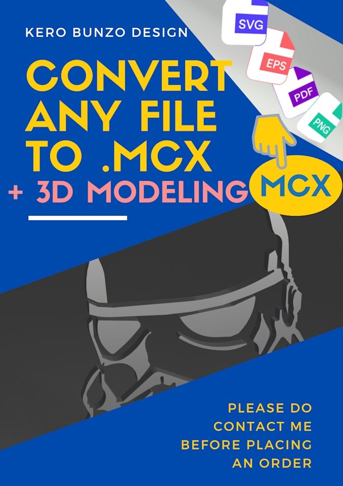 Convert logo to mcx file for cnc and 3d modeling by Kerokerobunzo | Fiverr