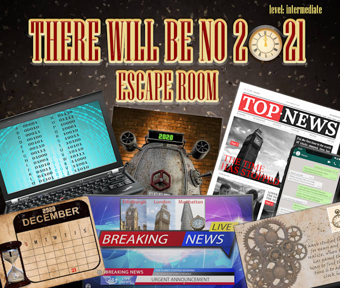Send you a printable escape room new year intermediate or upper ...