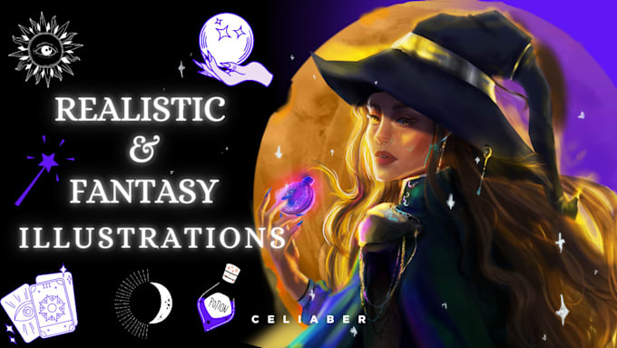 Draw detailed and realistic fantasy character illustration by Celiaber ...