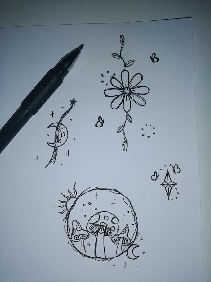 Draw an aesthetic tattoo for you by Gabrielesiaudvy | Fiverr