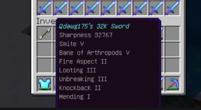 Give you 32k minecraft weapons by Thedonutyboi | Fiverr