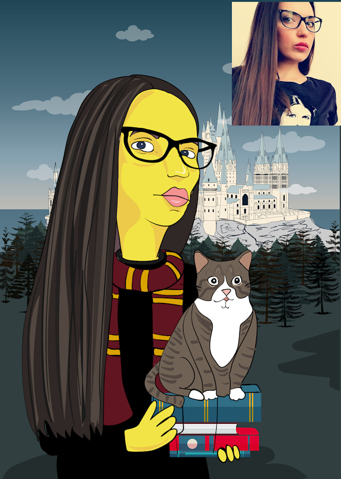 Create your portrait in simpsons style by Liillustrate | Fiverr