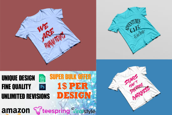 Create stunning bulk typography t shirt design for you by Ghulamqubra ...
