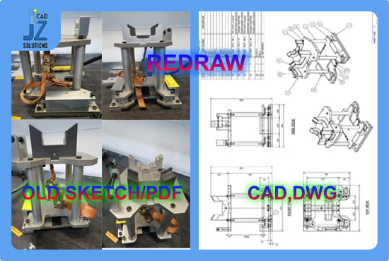 Do 2d technical drawing 3d models parts drawing in autocad by Jzcad ...