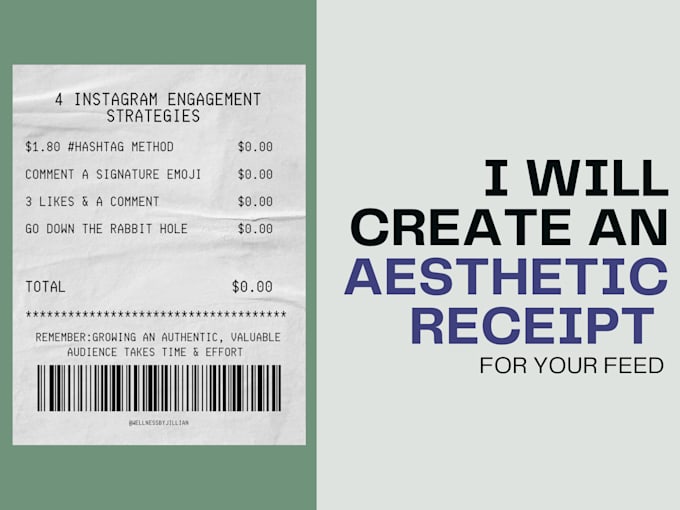 Create an aesthetic receipt for your feed by Princessjillian | Fiverr
