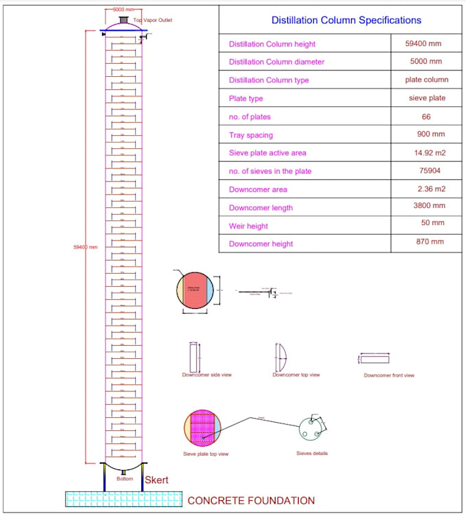 Create autocad drawings of distillation column by Hassan_hussain | Fiverr