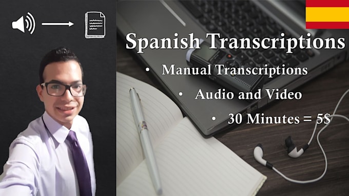 Do an accurate transcription in spanish for you by Carloxtrejo | Fiverr