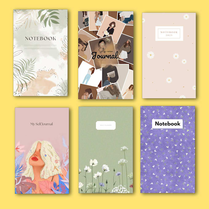 Design covers for journal, digital planner or notebook with 3d mockup ...