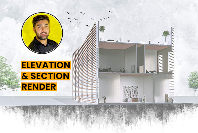 Render architectural drawings elevation and section by Harissheikh606 ...