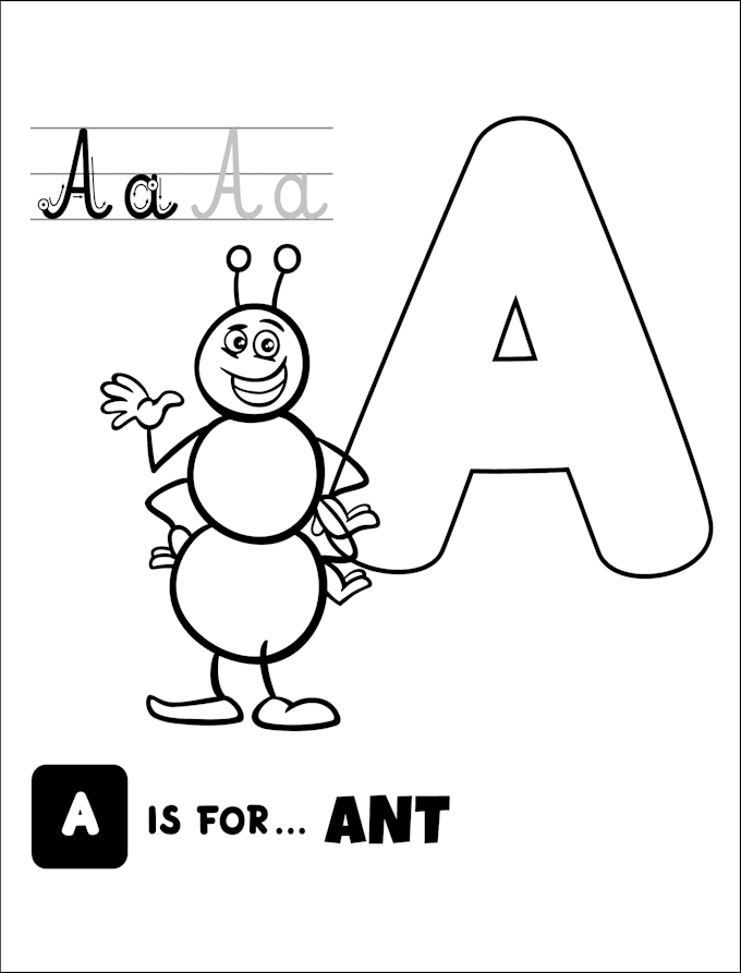 Give alphabet exercise with cartoon illustration by Sopnaislam66 | Fiverr