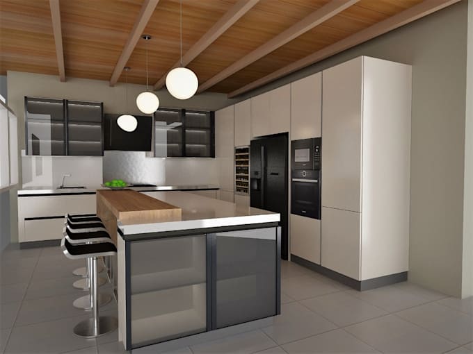 Design modern creative kitchen professionally by Kitchen93 | Fiverr