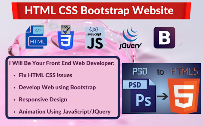 Create static html css bootstrap website and landing page by Ahmed ...