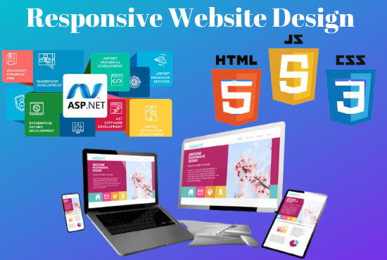 Develop professional website with responsive design with aspnet core by ...