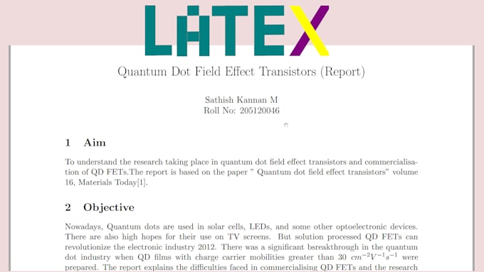 Convert any document to beautiful latex documents by Sathishkanna867 ...