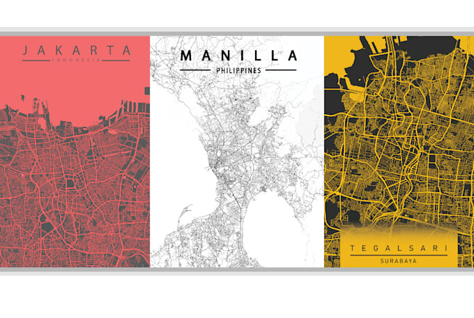 Design a city map poster or region map poster , any color, free source ...