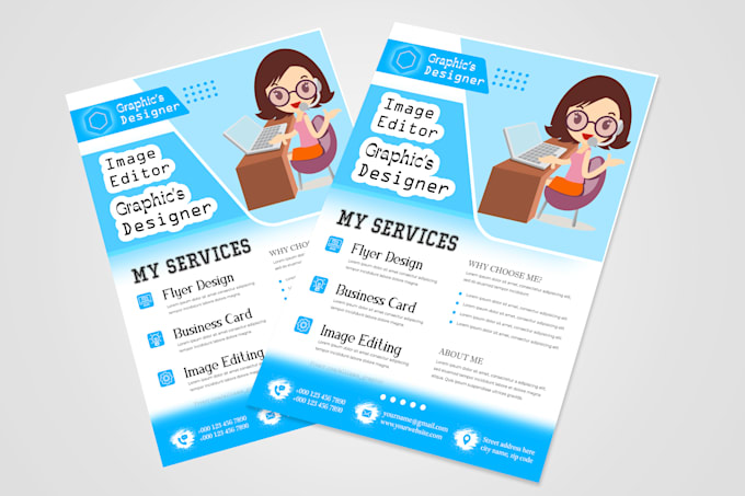 Dynamic flyer design, business card design or any other graphic design ...