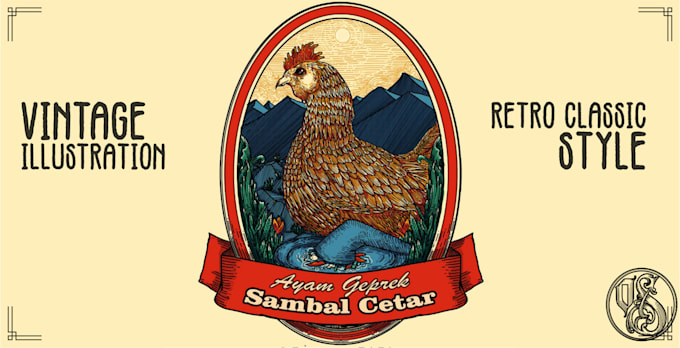 Draw vintage retro style illustration for your project by Otharusstei ...