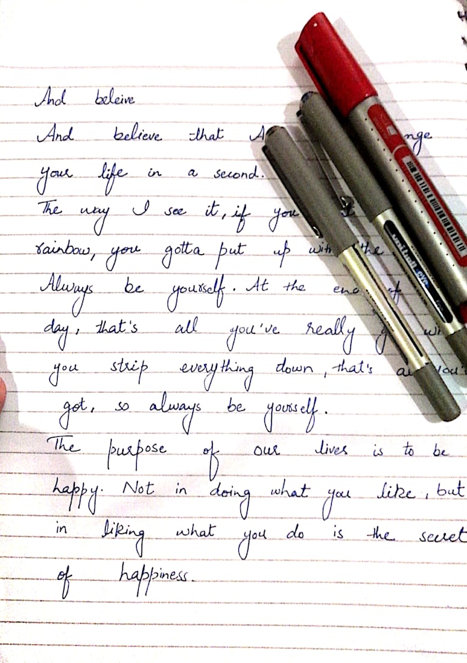 Write handwritten documents for you by Arfafaizan | Fiverr
