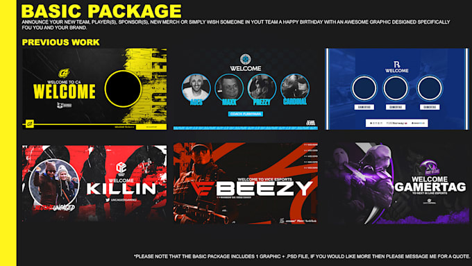 Create esports graphics and photoshop files by Sentic | Fiverr