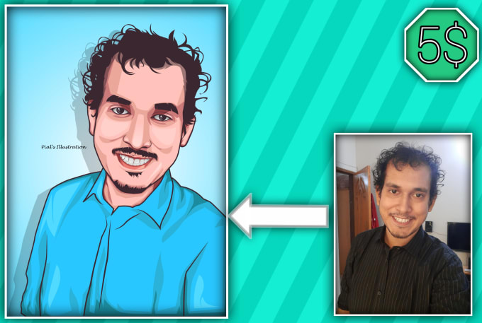 Draw professional vector portrait and vector cartoon portrait by ...