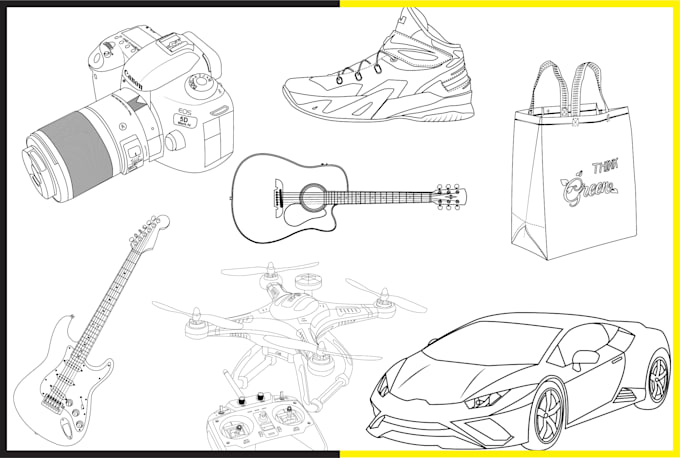 Draw detailed line art of any product, food, sketch by Modelsta | Fiverr