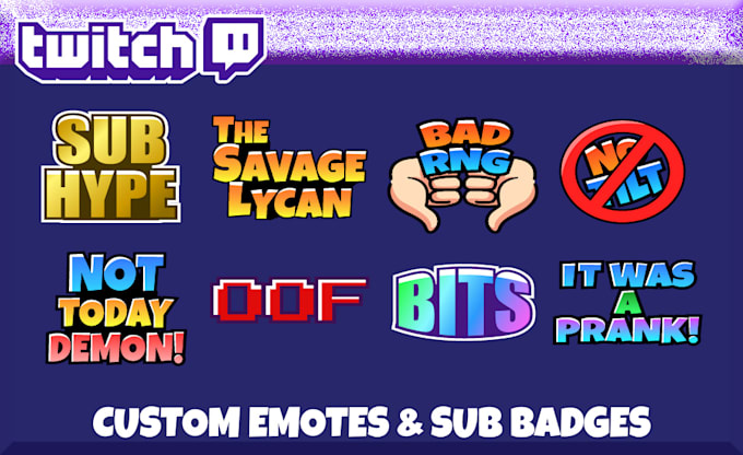Design colorfull text emotes for twitch or discord with my style by Mat ...