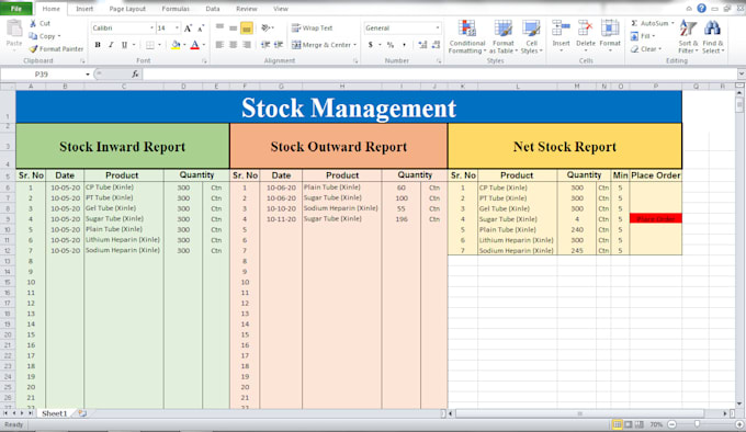 Create stock management sheet in excel by Asadullah900 | Fiverr