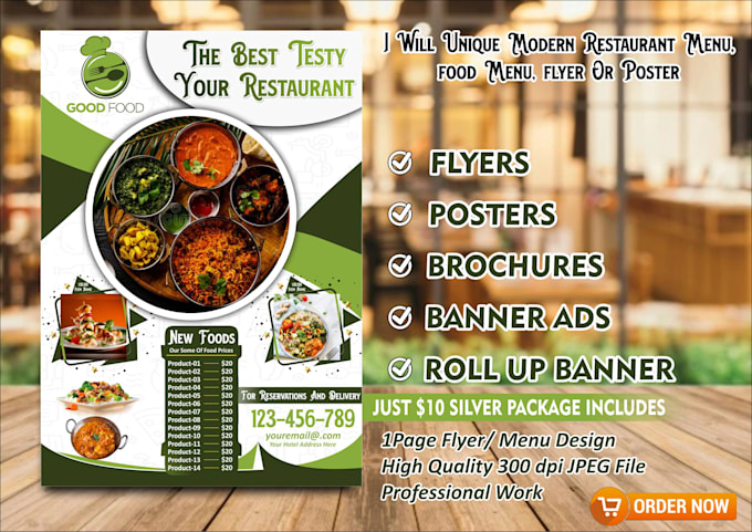 Unique modern restaurant menu, food menu, flyer or poster by ...