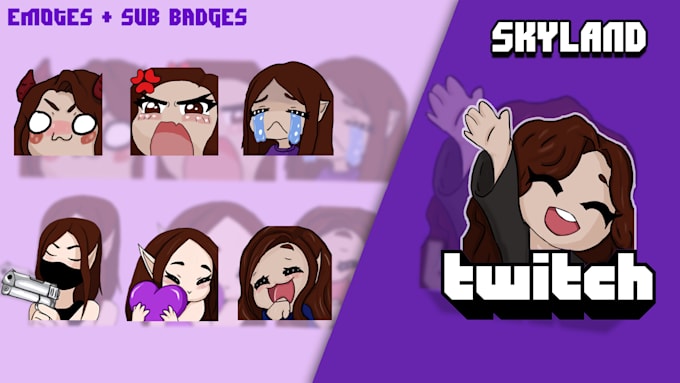 Draw twitch emotions for you by Sky117 | Fiverr