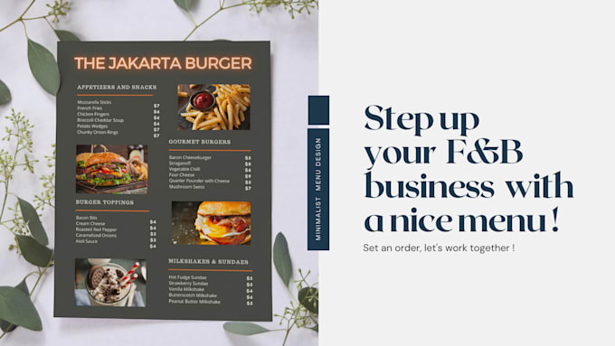 Design sleek modern menu for you by Aidasafira | Fiverr