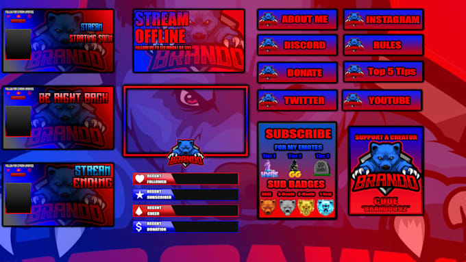 Make a stream package for twitch youtube facebook gaming by Ryujinslays ...