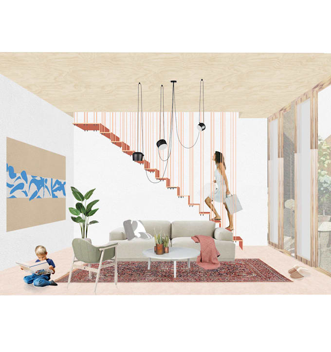 Create post digital interior architectural collages by Sigma_art | Fiverr