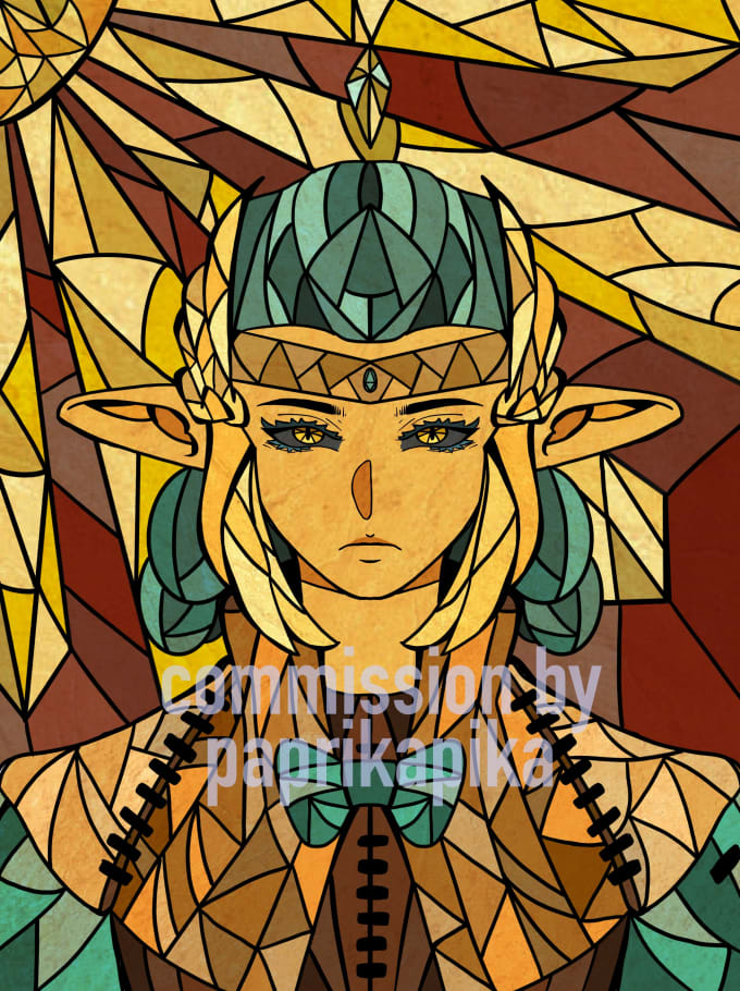 Draw Your Dnd Character Or Oc In Stained Glass Style By Paprikapikaart Fiverr