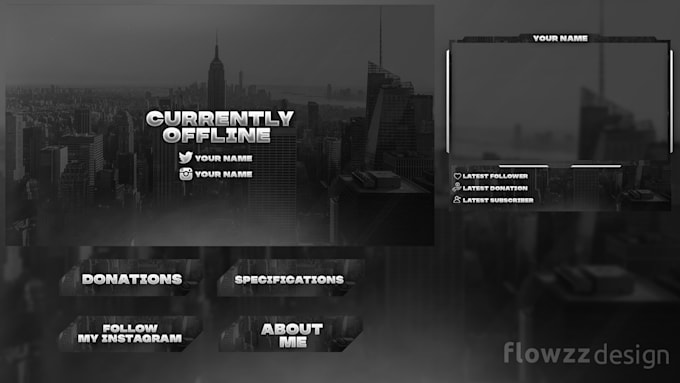 Design clean stream overlay for twitch by Flowzzdesign | Fiverr