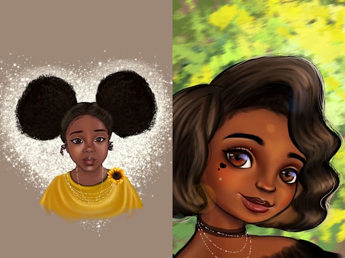 Do black african american character design cartoon caricature portrait ...