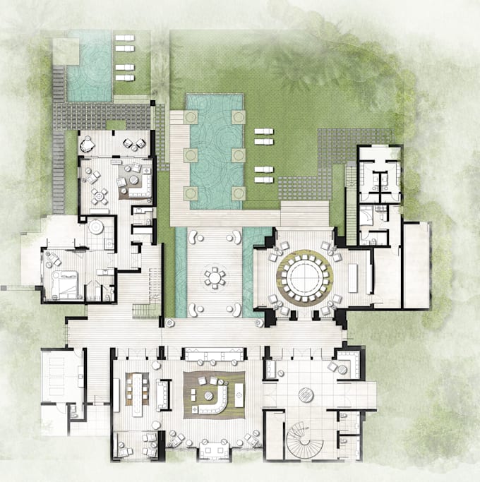 Do stunning photoshop architectural master plans floor plans ...