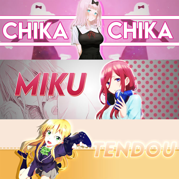 Make a custom anime header for your twitter profile by Multyy | Fiverr
