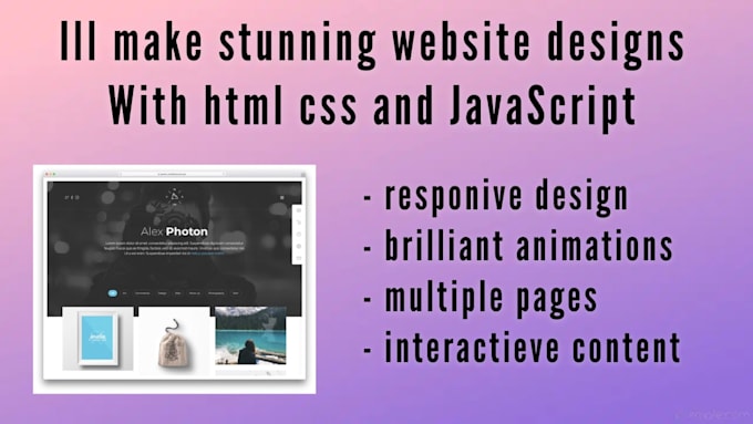 Create a simple website design using css html and javascript by ...