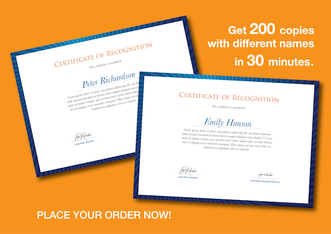 Design 200 certificates with different names in 30 minutes by ...